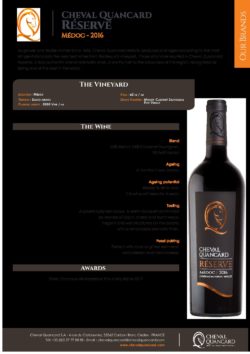 CHEVAL QUANCARD RESERVE Médoc 2016 - EN - Cheval Quancard, Grands vins ...